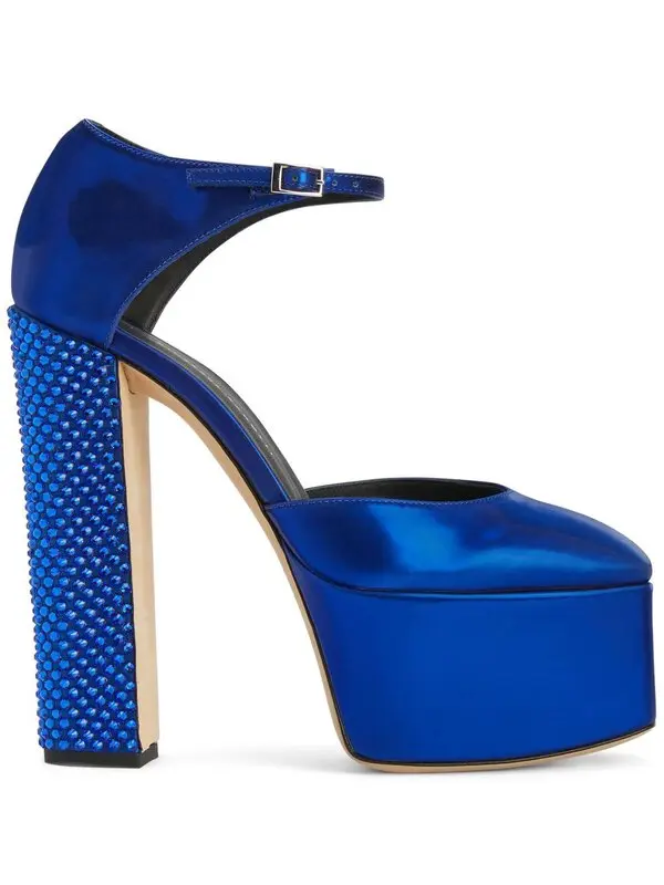 GIUSEPPE ZANOTTI 150mm Bebe Pixel Platform Pumps - Blue