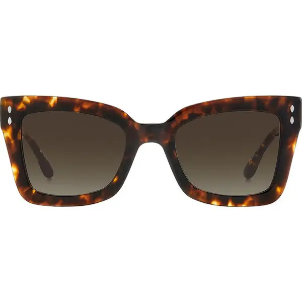 Isabel Marant 52mm Flared Rectangular Sunglasses - Havana/brown Gradient