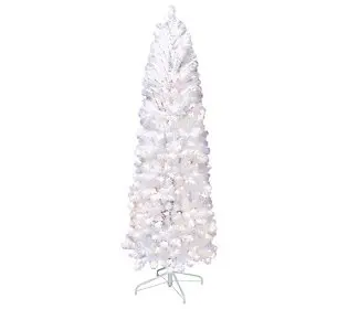 PULEO INTERNATIONAL Puleo Pre-lit 6.5' White Pencil Northern Fir Ar Tificial Tree