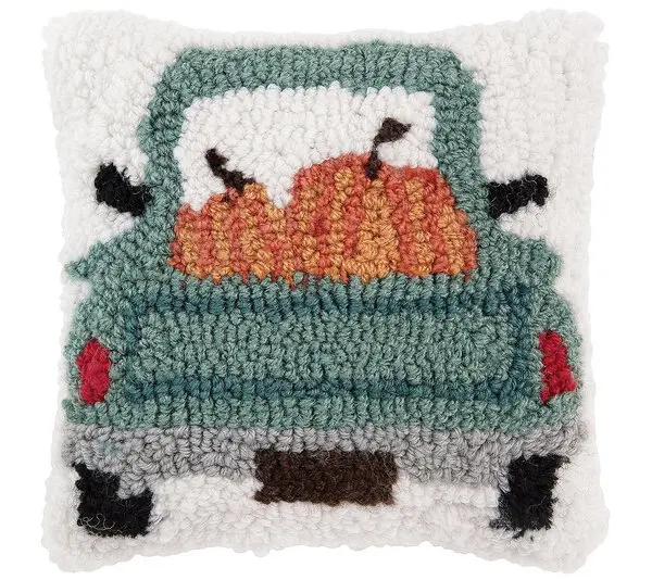C&F HOME Pumpkin Hooked Pillow - One-color