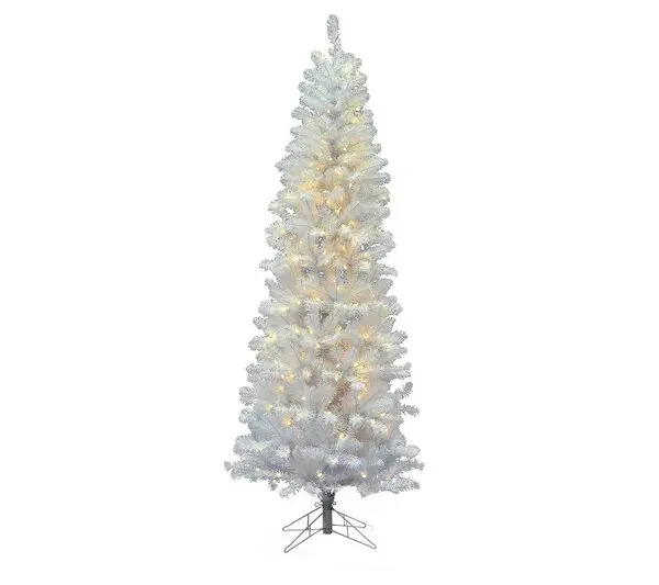 VICKERMAN 5.5' White Salem Pencil 200 Led Wmw