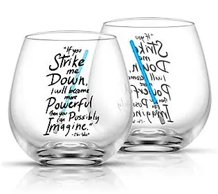 JOYJOLT Set Of 15-oz Obi-wan Kenobi Lightsaber Glasses