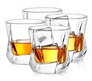 JOYJOLT Set Of 8.1-oz Aurora Crystal Whiske Glasses