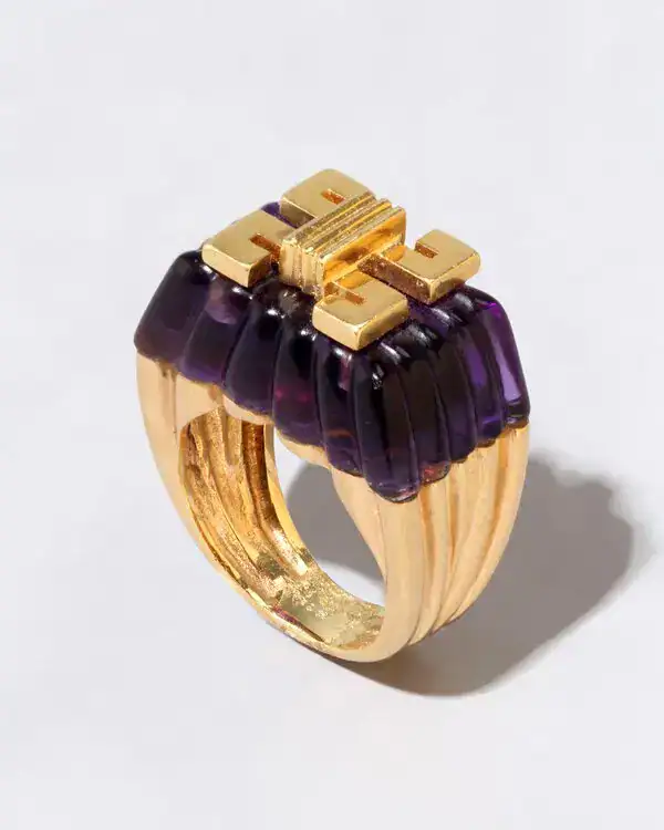 Alexis Bittar Vintage Modernist 18k And Amethyst Ring In Gold - 50% Off ...