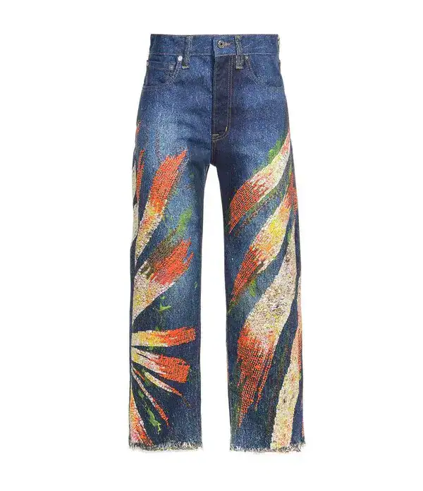 Roberto Cavalli Sequin-Embellished High-Waist Jeans Denim