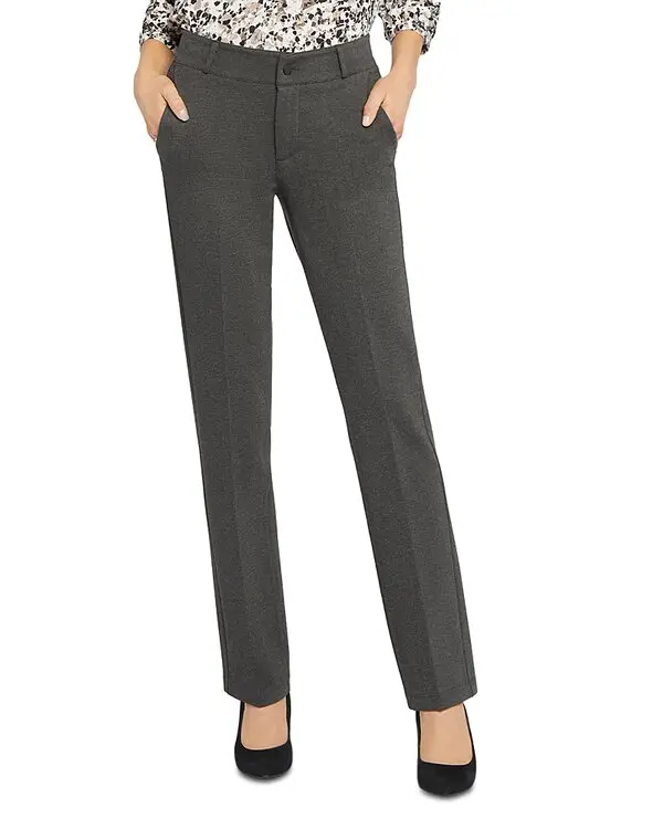 NYDJ Classic Straight Leg Pants - Charcoal Heather
