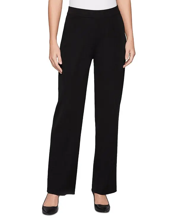 Misook Wide Leg Knit Pants - Black