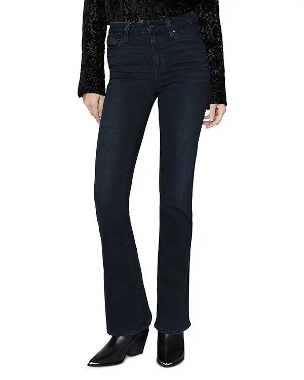 Paige Laurel Canyon High-rise Flare Jeans - Black Willow
