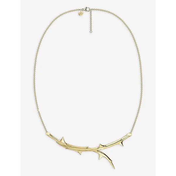 SHAUN LEANE Rose Thorn Gold-tone Sterling Silver Necklace - Yellow Gold Vermeil