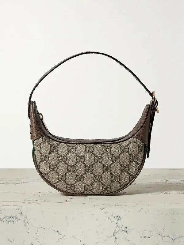 Gucci Ophidia Mini Webbing-trimmed Shoulder Bag - Brown