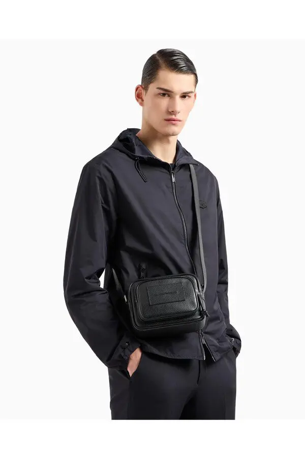 Emporio Armani Tumbled-leather Camera Case