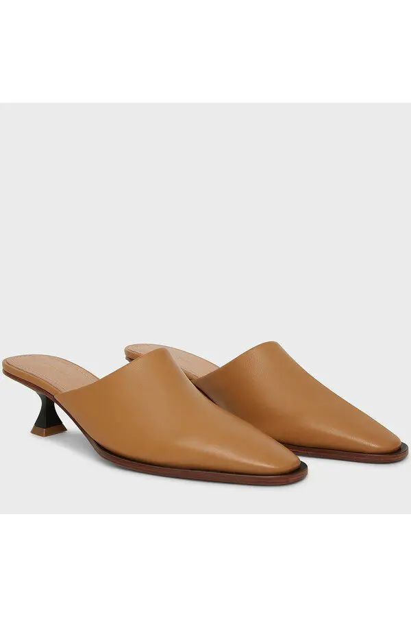 Buy MANSUR GAVRIEL Kitten Mule Caramel - Red At 60% Off | Editorialist