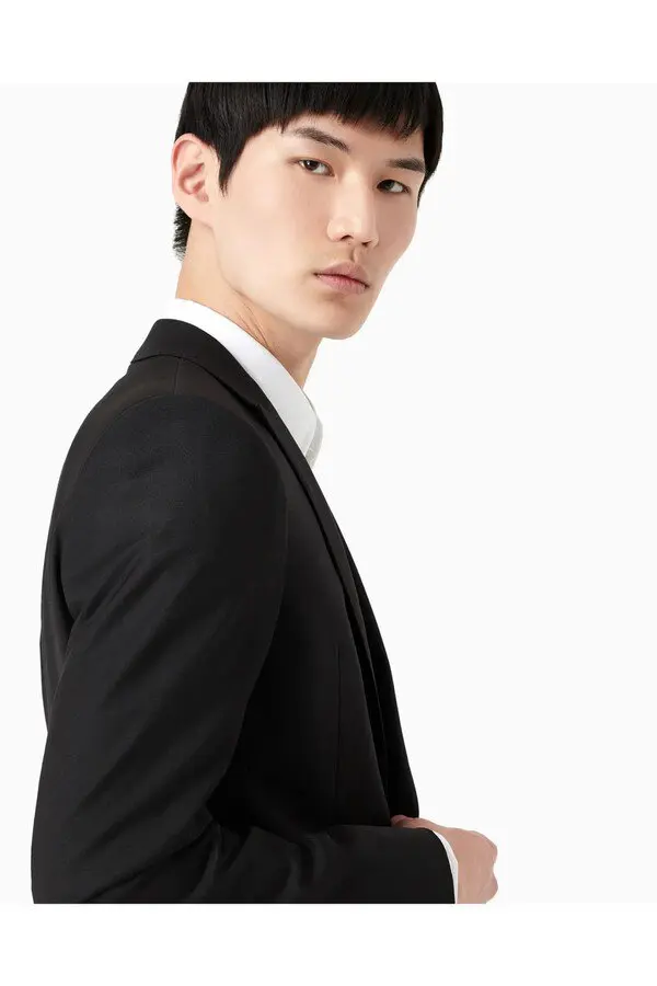 Emporio Armani Single-breasted Virgin Wool Jacket