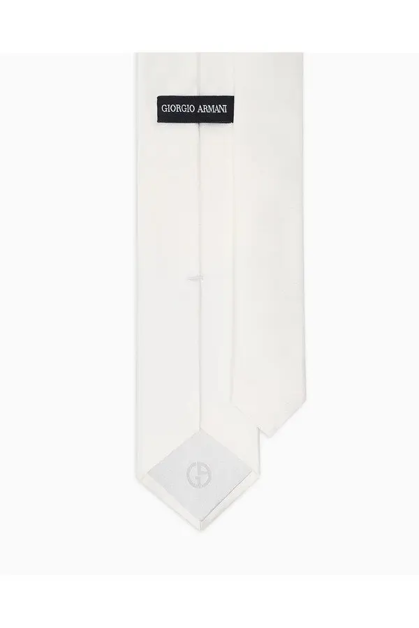 Giorgio Armani Pure Silk Neck Tie - White