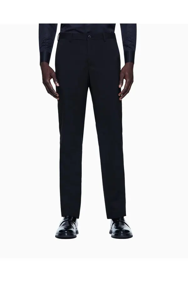 Giorgio Armani Virgin Wool Trousers - Black