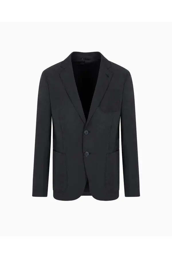 Giorgio Armani Upton Line Silk-blend Twill Jacket - Blue