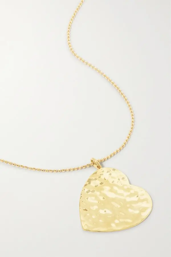 JENNIFER MEYER Large Hammered Heart 18-karat Pendant Necklace