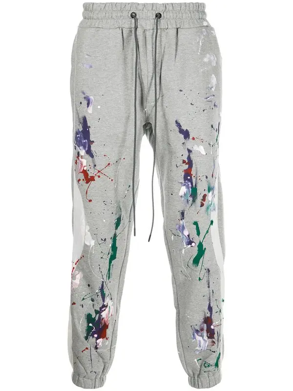MOSTLY HEARD RARELY SEEN Paint-splattered Tapered Joggers - Grey