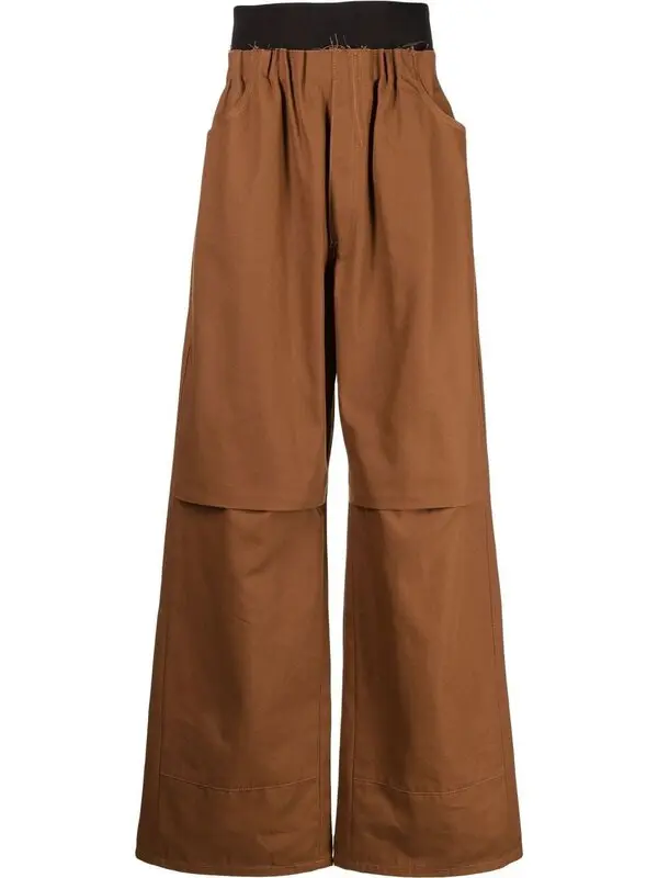 Raf Simons Gathered Waist Wide-leg Trousers