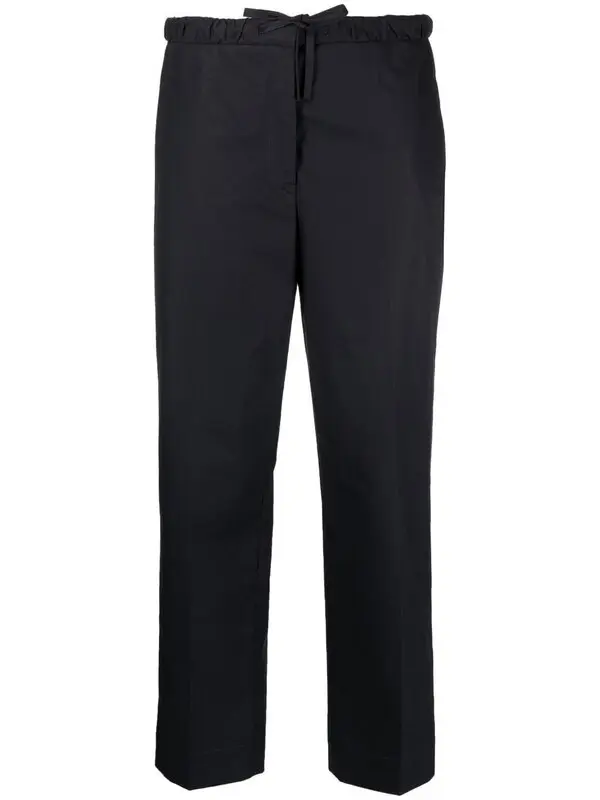 JIL SANDER Drawstring Cropped Trousers - Blue