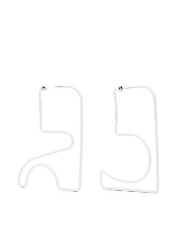 COURREGES Dangle Geometric Earrings - White