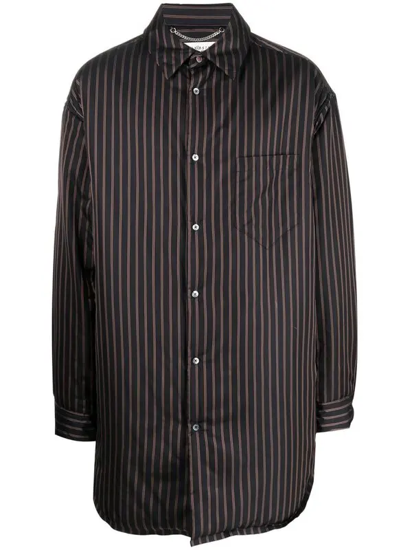 MAISON MARGIELA Striped Padded Shirt - Black