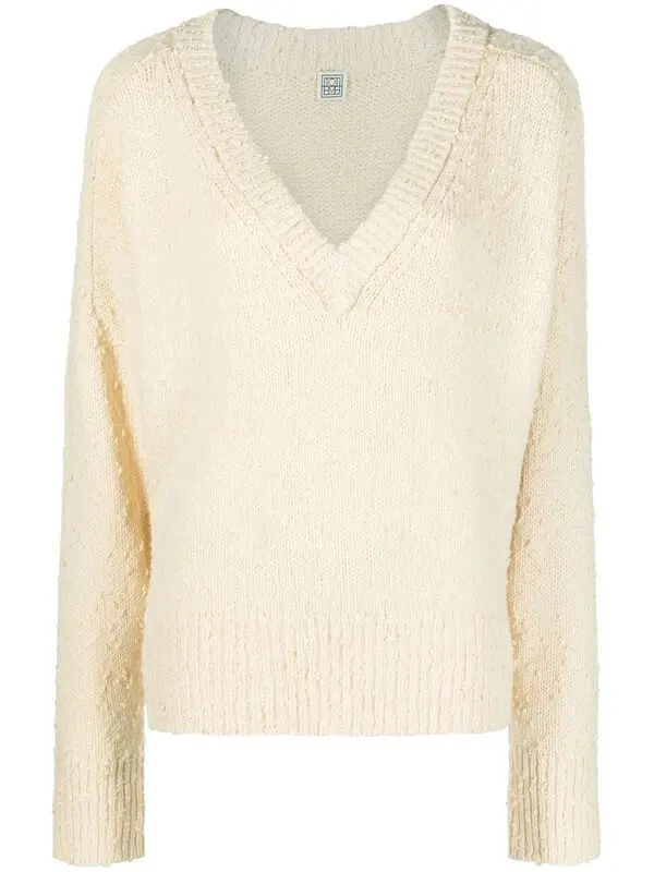 TOTÊME V-neck Textured Jumper