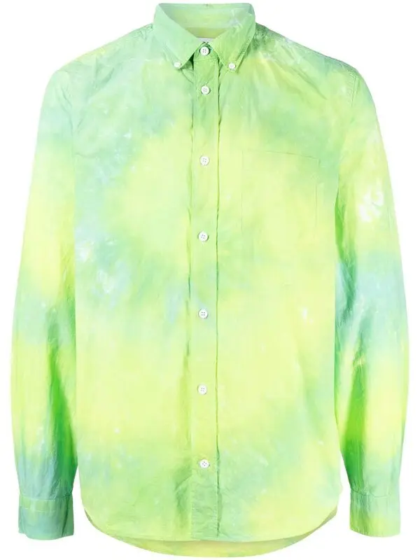 STAIN SHADE Long-sleeve Tie-dye Shirt - Green