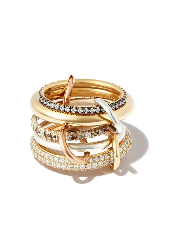 SPINELLI KILCOLLIN 18kt Nexua Diamond 5 Link Ring - Gold