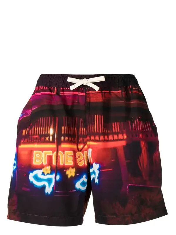 BLUE SKY INN Graphic-print Deck Shorts - Red
