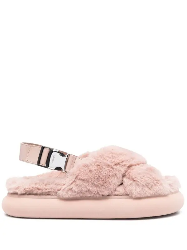 Moncler Shearling Slippers - Pink