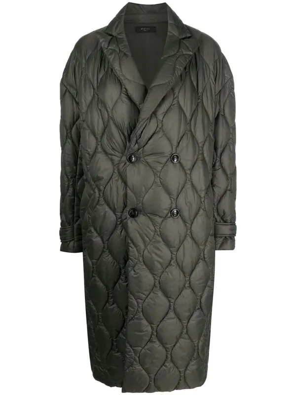 Amiri Double-breasted Quilted Coat - Green