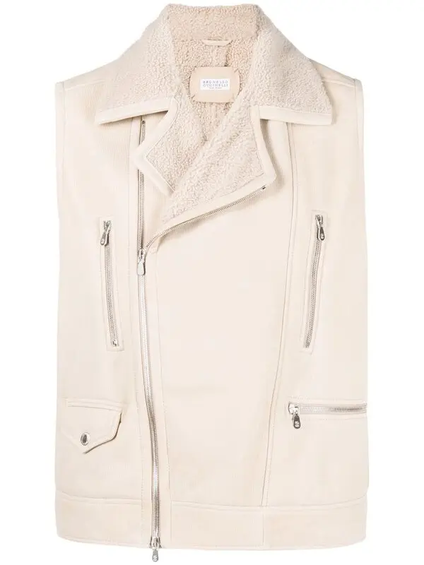 Brunello Cucinelli Zip-up Leather Vest