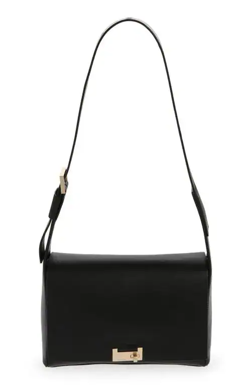 All Saints Sasha Leather Crossbody Bag Black Editorialist