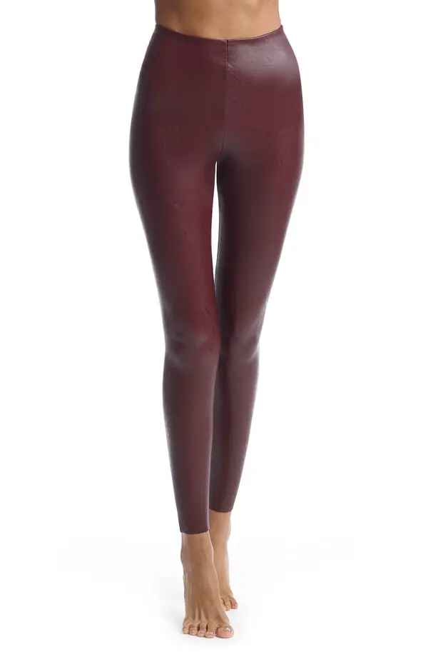 Commando Control Top Faux Leather Leggings - Oxblood | Editorialist