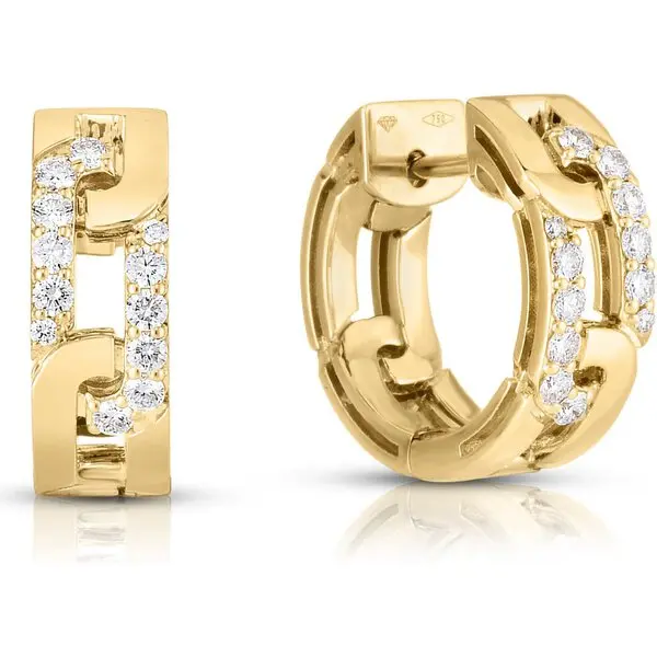 Roberto Coin Navarra Diamond Huggie Hoop Earring