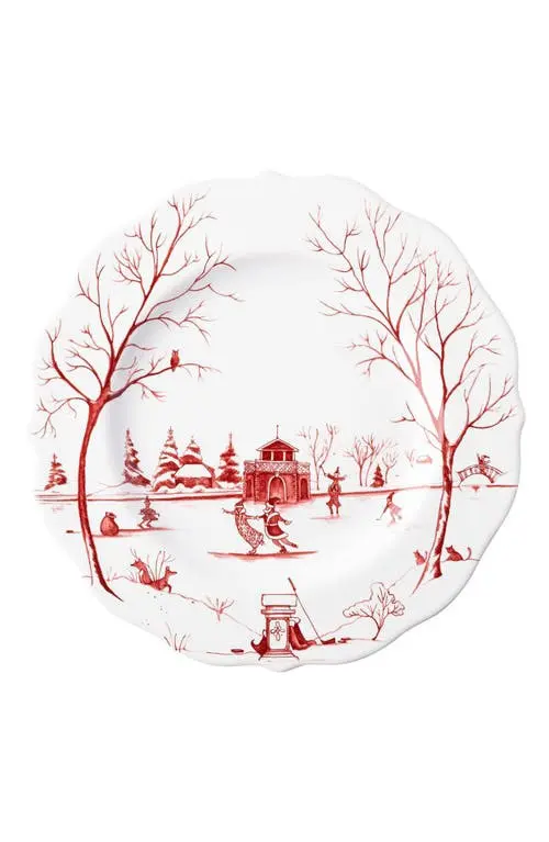 JULISKA Country Estate Winter Frolic The Claus' Christmas Day Salad Plate - Ruby