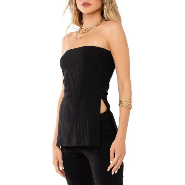 EDIKTED Dekota Ribbed Strapless Top