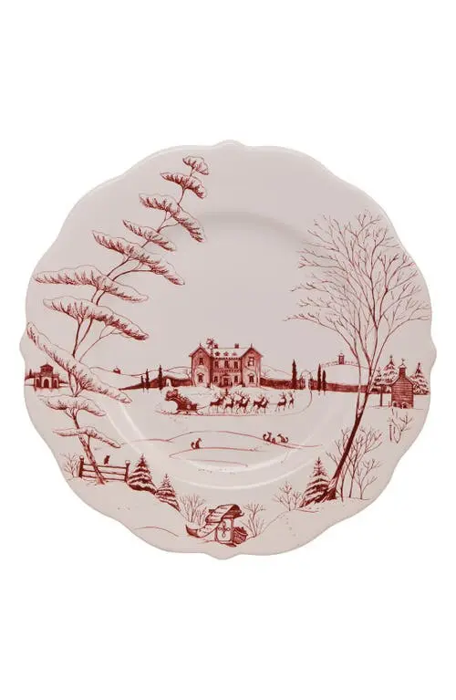 JULISKA Country Estate Winter Frolic Christmas Eve Dinner Plate - Ruby