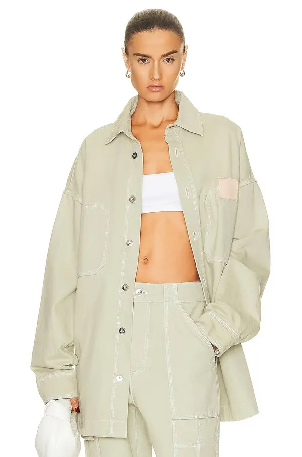 HELSA Denim Overshirt - Sage