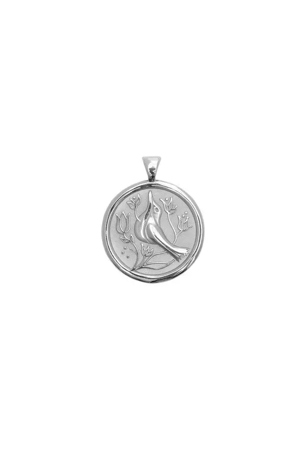 JANE WIN Peace Jw Small Pendant Coin - Silver