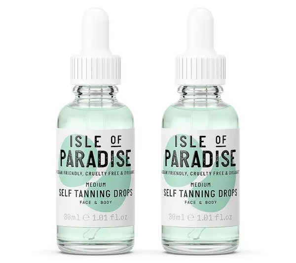 ISLE OF PARADISE 1.01oz Self-tanning Drops Duo