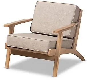 BAXTON STUDIO Sigrid Fabric Upholstered Wood Armchair