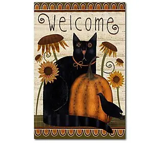 COURTSIDE MARKET Fall Black Cat 12' X 18' Canva S Wall Art