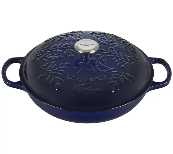 LE CREUSET 3.5-qt Olive Branch Collection Braid R W/ Lid