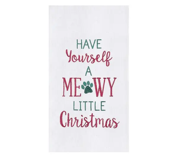 C&F HOME Meowy Christmas Flour Sack Towel Set O F 2 - One-color