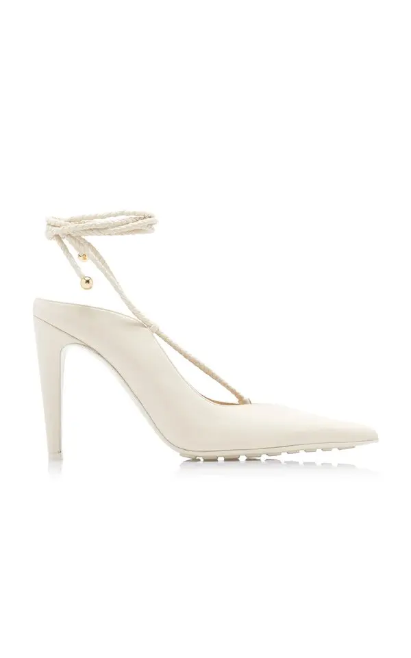 Bottega Veneta Lace-up Leather Pumps - White