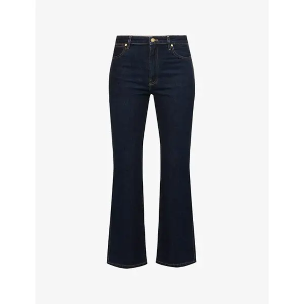 JOSEPH Duke Flared Cropped Stretch-cotton Jeans - Indigo