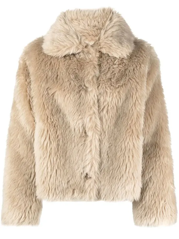 YVES SALOMON Long-haired Wool Coat - Neutrals