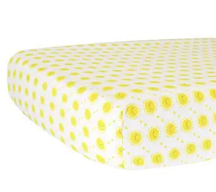 LUSH DECOR Hello Spud Sunshine Yellow Fitted Crib Sheet